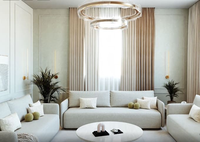 Renew 3d modern neoclassic living room, interior decor, 8k render ...