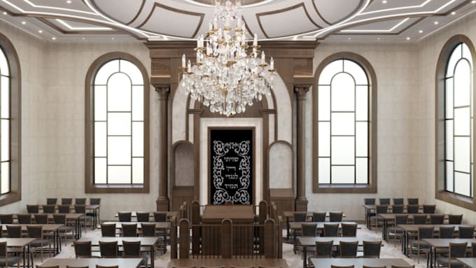 Create realistic 3d church, mosque, shul interior, exterior design by ...