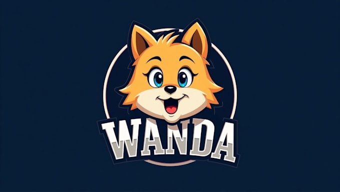 Design realistic wanda the wolf mascot logo with express delivery by ...