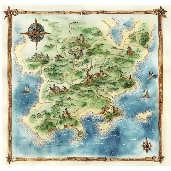 Do custom watercolor wedding map by Mariearrell | Fiverr