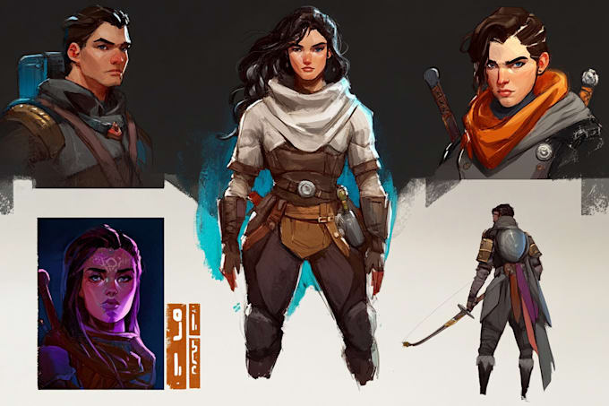Paint character concept art and illustrations for you by Glovannest ...