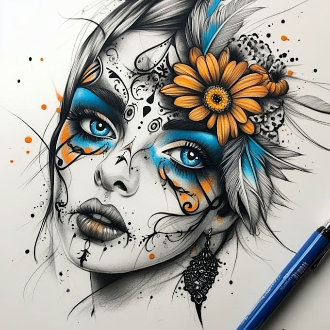 Draw a custom tattoo design as a tattoo artist by Marjankhal | Fiverr
