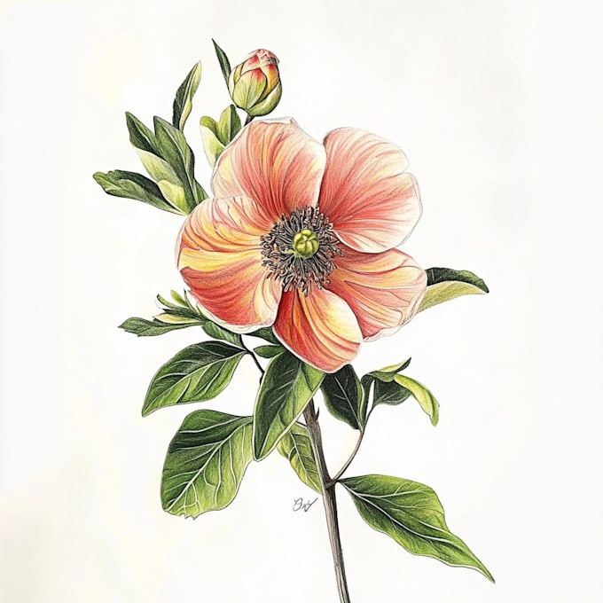 Create a realistic botanical drawing by Dalielessis | Fiverr