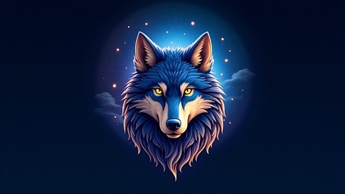Design an awesome celestial wolf mascot logo with express delivery by ...