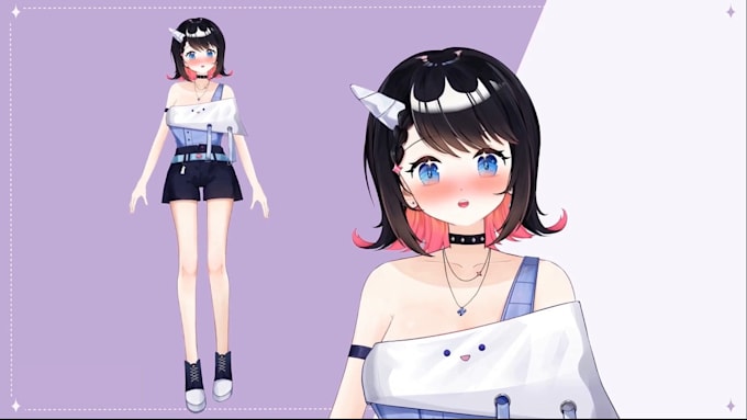 Create unique 2d vtuber model, live2d model anime assets stream avatar ...