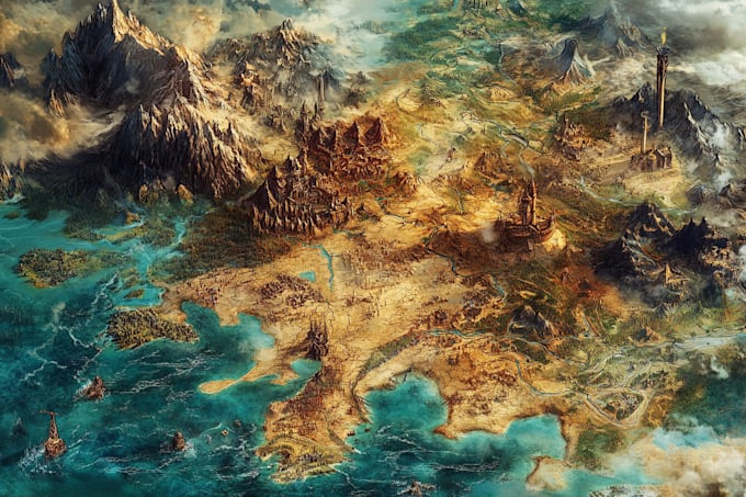 Do your high quality fantasy map illustration arts by Quanshayrks | Fiverr