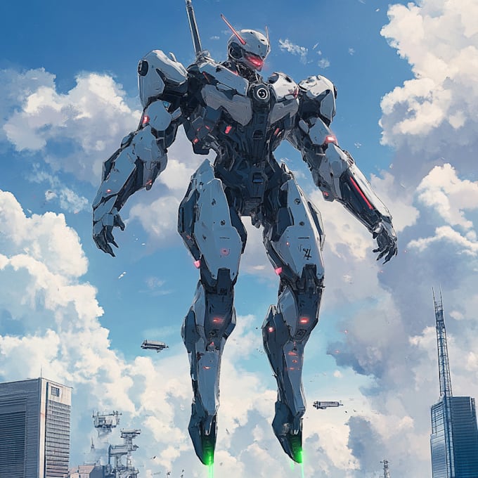 Draw mecha robot armor character concept art for you by Brengreinang ...