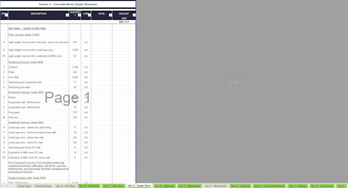 Prepare boqs as per smm7, nrm2, pomi, asmm6 by Fee_hin | Fiverr