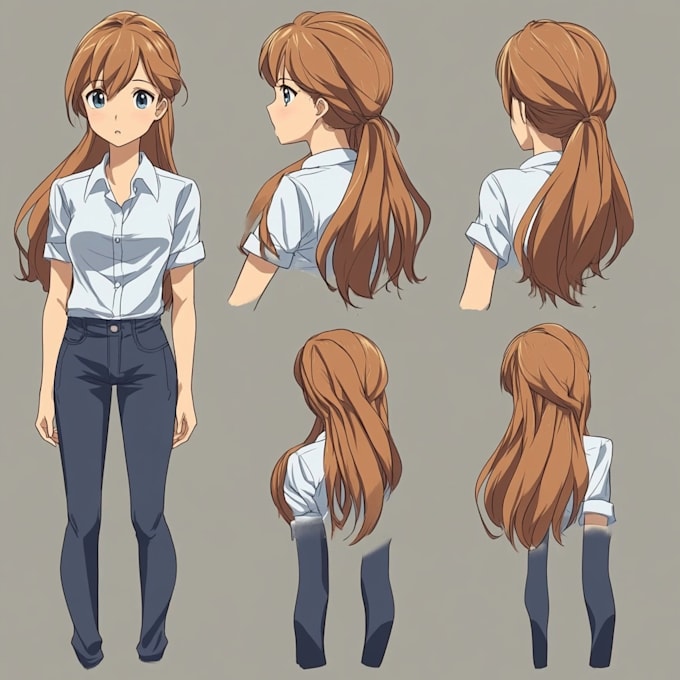 Do a character sheet in anime style by Danegraen | Fiverr