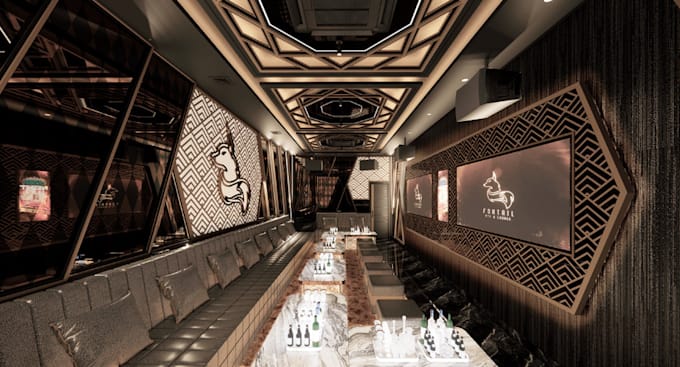 Remodel nightclub interior,3d bar,private lounge,vip lounge,bar parlor ...