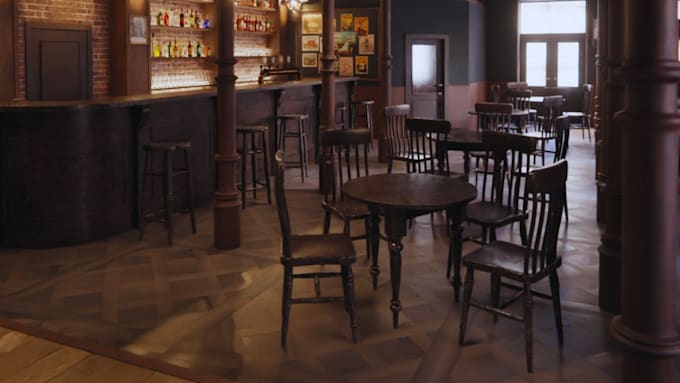 Do 3d cgi pub, tavern, bar, beerhouse, bierkeller, alehouse, boozer ...