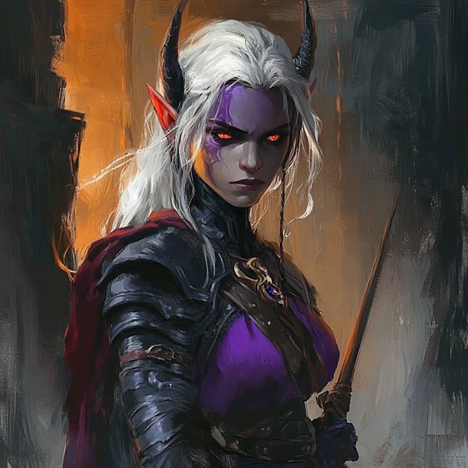 Paint your dark fantasy dnd character illustration by Jeaniqttingh | Fiverr
