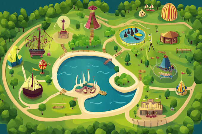 Draw beautiful map in vector illustration by Susarnson | Fiverr