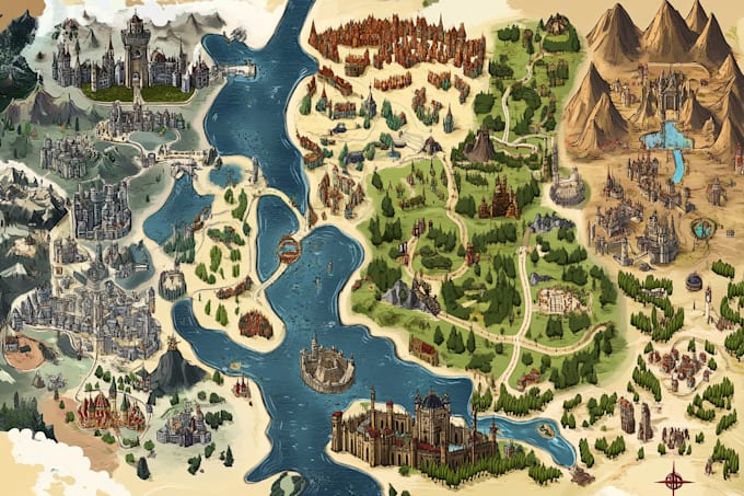 Do map illustration map design fantasy map maker cartography city map ...