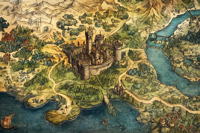 Fantasy vector map, event maps, city maps, illustration by Patrickranda ...
