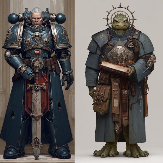 Make a your marine warhammer 40k character art in my style by Copewars7 ...