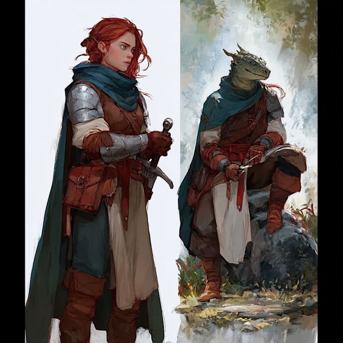 Draw dnd character art, fantasy illustration or concept art by ...