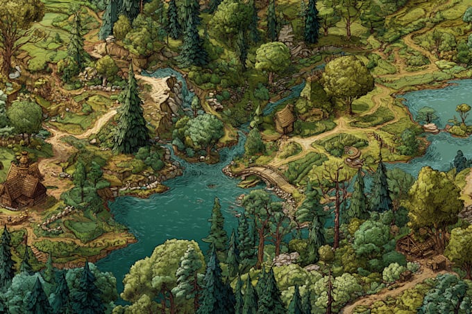 Fantasy map illustration, dnd map by Florcopep | Fiverr