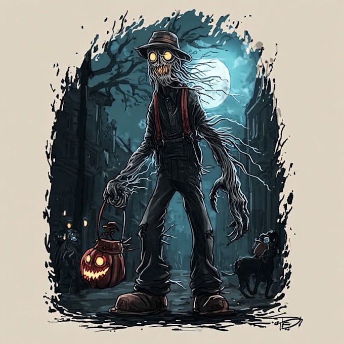 Draw a high quality fantasy horror character illustration by Carelavaj ...