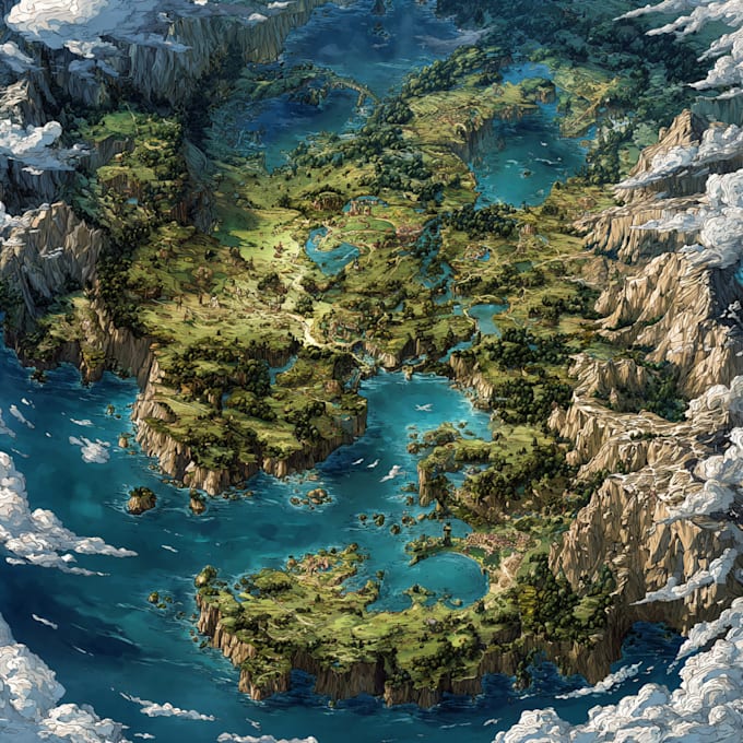 Make fantasy map illustration for dnd, novels and games by Magalo8 | Fiverr