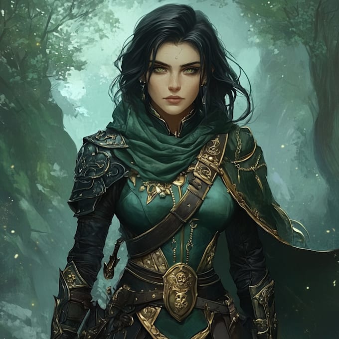 Do fantasy concept art character portrait oil painting by Shirleylaws ...