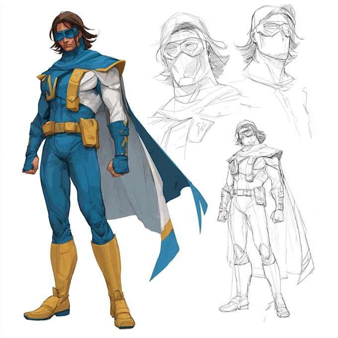 Create concept art superhero character design for comics by Wallaroon ...