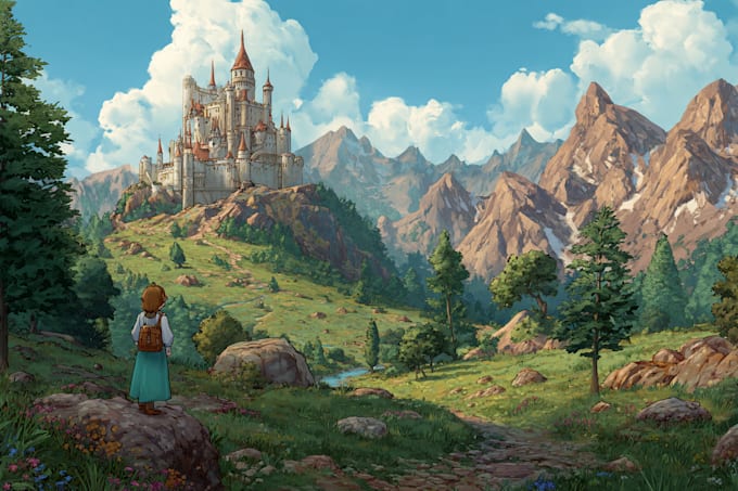 Create environment fantasy landscape illustration by Nathalieilkins ...