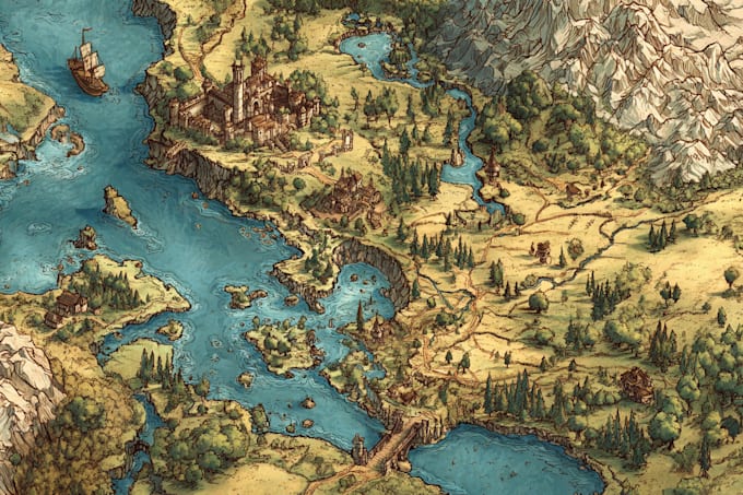 Fantasyretro and vintage maps for board games by Frankiepersaud | Fiverr