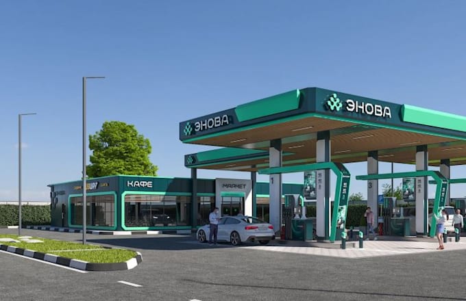 Create 3d gas station shell, gas station interior, 3d subway, 3d ...