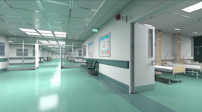 Rebuild 3d hospital interior and exterior,clinic,cgi render,asylum,lobby,animate by Collinny ...