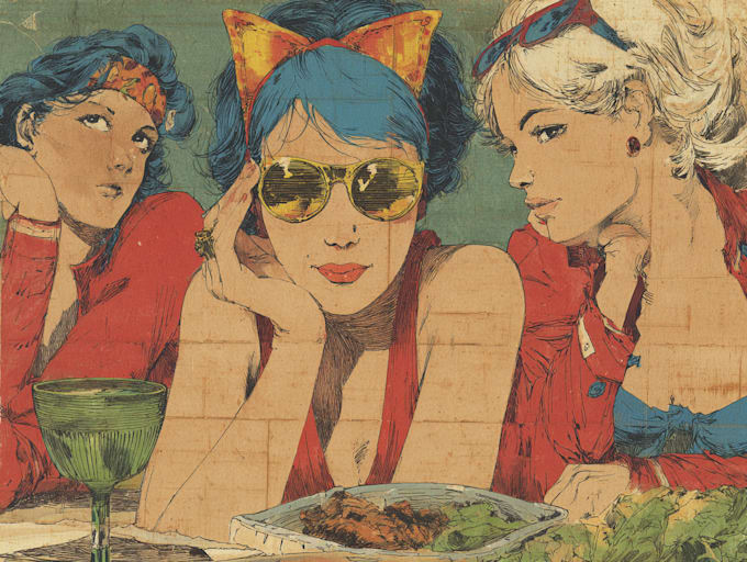 Draw vintage illustration, 70s design and retro comic art by Kamogeleid ...