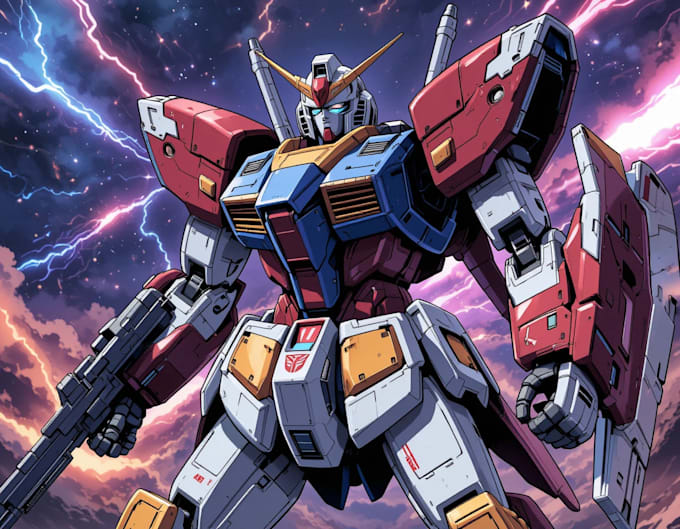 Draw gundam, transformers, mecha robot in anime manga style by ...