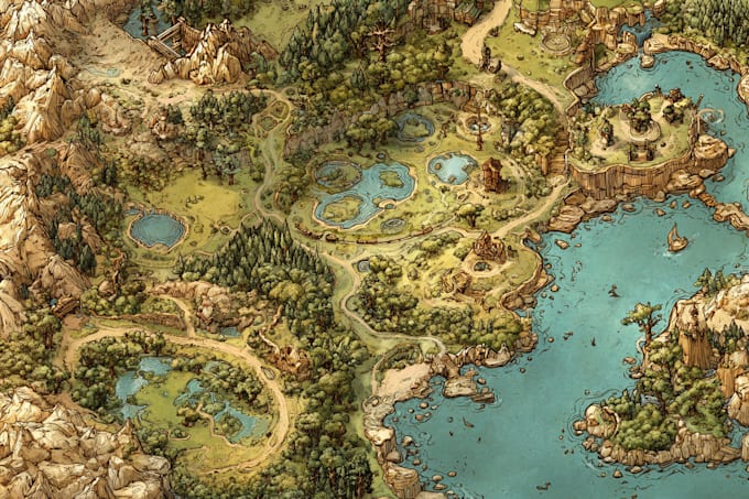 Create a fantasy rpg map, battle map, or world map animation by ...
