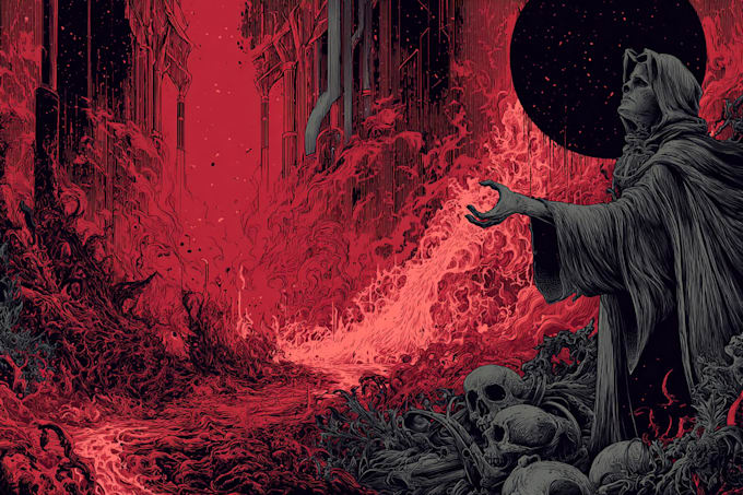 Create dark art and heavy death metal illustration by Setefanafana | Fiverr