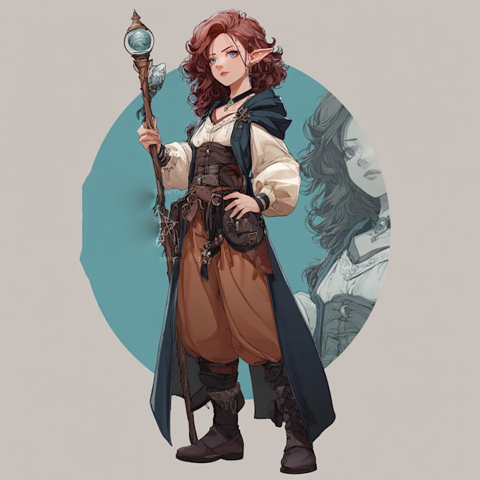 Draw dnd character, art fantasy, for concept art by Harrisells | Fiverr