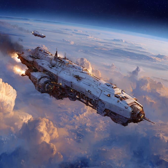 Design sci fi art and spaceship design by Candicdonald | Fiverr