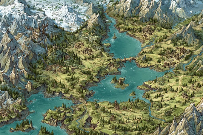 Do fantasy map illustration by Stanleystevenso | Fiverr