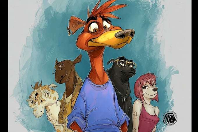 Draw custom animal cartoon illustration by Kamleyross | Fiverr