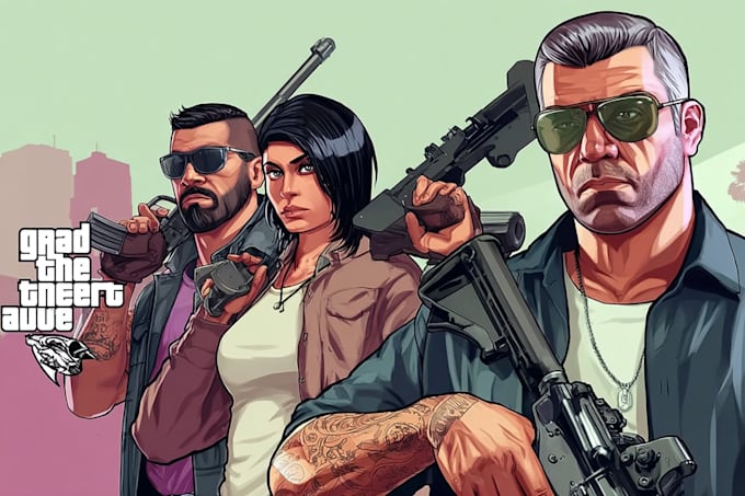 Draw game style and gta cartoon character illustration for you by ...