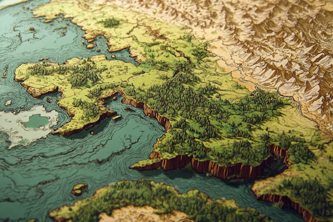 Do fantasy map design map maker vector map illustration by Portervuerh ...