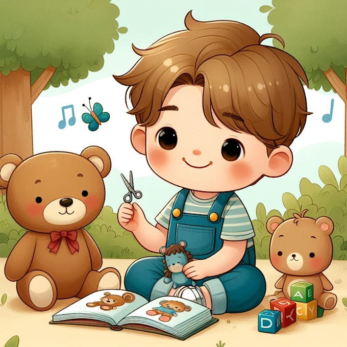 Do an cute children book illustration and cover by Amysios | Fiverr