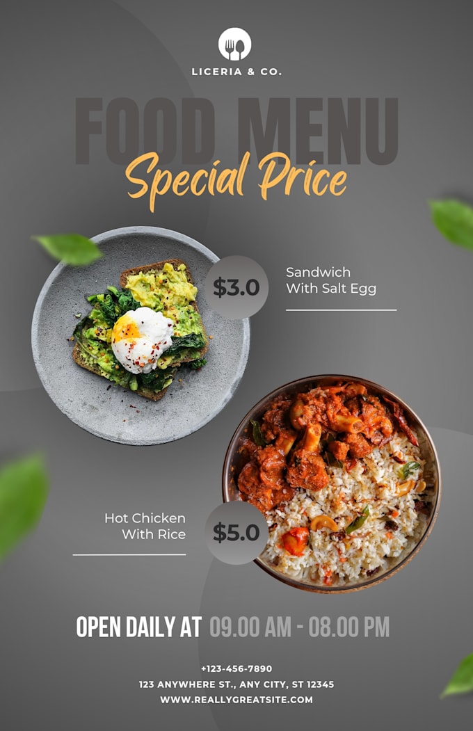 Create menus, food menu, restaurant menu, simple menu design by ...