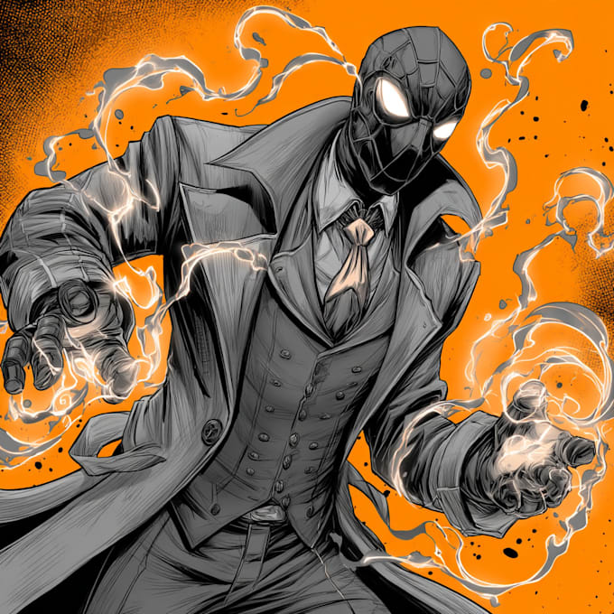 Illustrate full body comic characters with dynamic action by Therasio ...