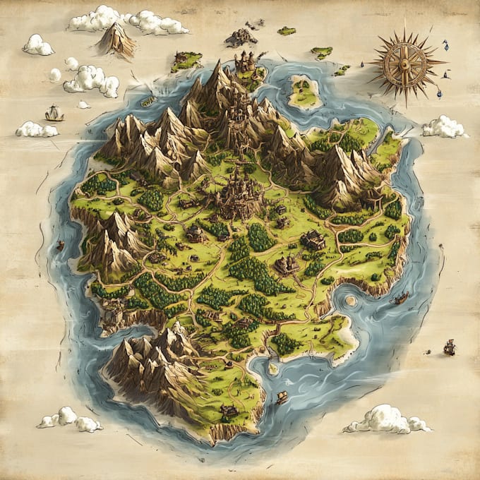 Create custom fantasy map illustration by Augustconner | Fiverr