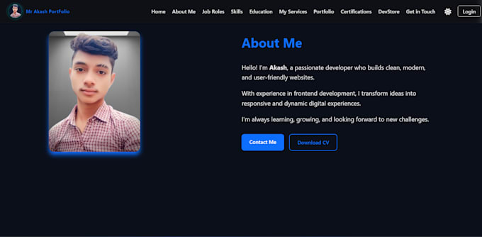 Design a modern responsive front end webpage with html css js and ...