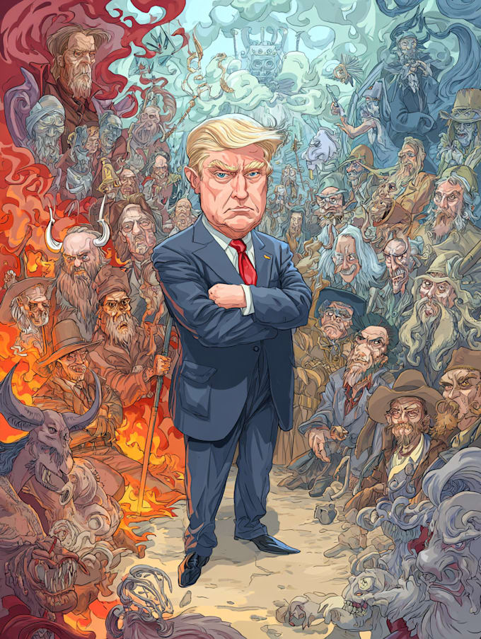 Illustrate your political cartoon by Alanisthomas | Fiverr