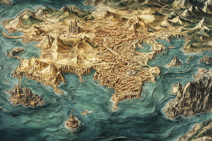 Create a high quality detailed fantasy map for you by Mosheharden | Fiverr