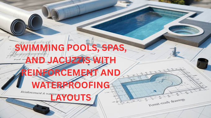 Swimming pools, spas, jacuzzis, reinforcement, waterproofing layouts by ...