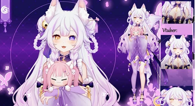 Design and rig pro live2d vtuber model vtuber character png for vtuber ...