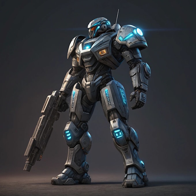 Custom futuristic mecha robot character art by Mesaysana | Fiverr